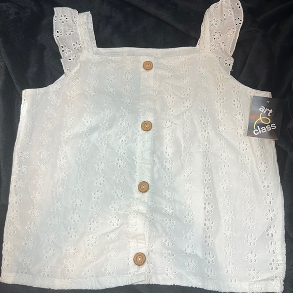 art class | Shirts & Tops | Xxl White Top Fresh White Button Up Tank ...